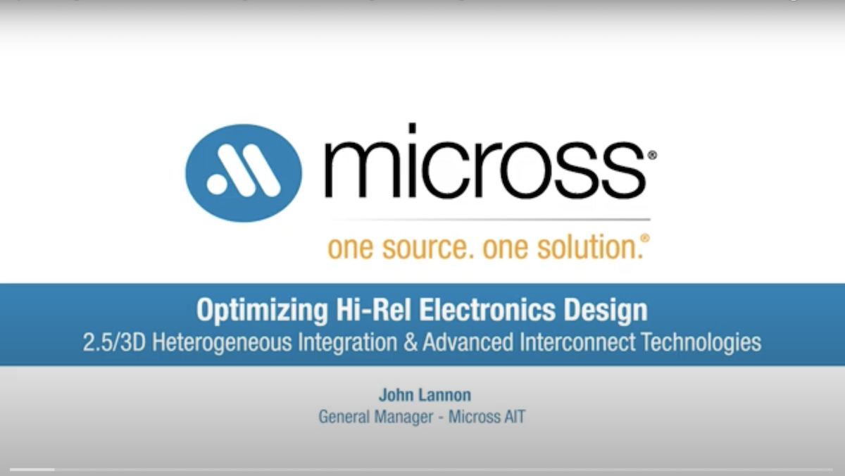 Optimizing Hi Rel Electronics Design - 2.5/3D Heterogeneous Integration ...